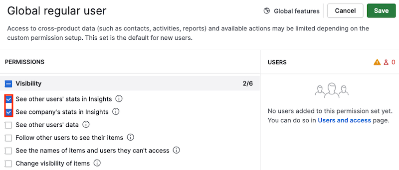 Insights: visibility and permissions - Knowledge Base | Pipedrive